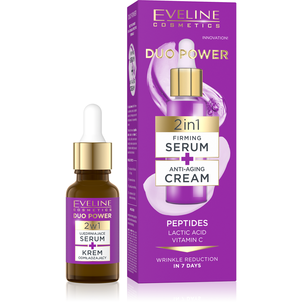 Eveline Duo Power 2in1 Firming Serum + Anti-Wrinkle Cream 18ml | Skin care \ Face \ Oils and ...