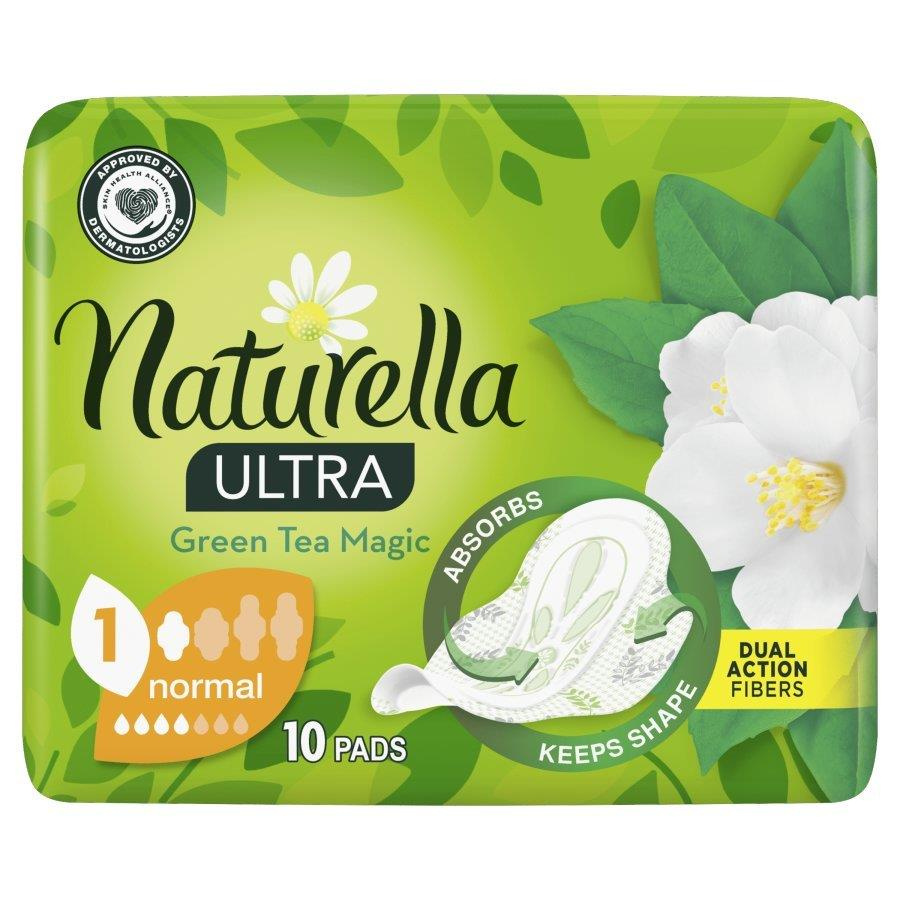 Naturella Ultra Normal Green Tea Magic Sanitary Pads with Wings 10 ...