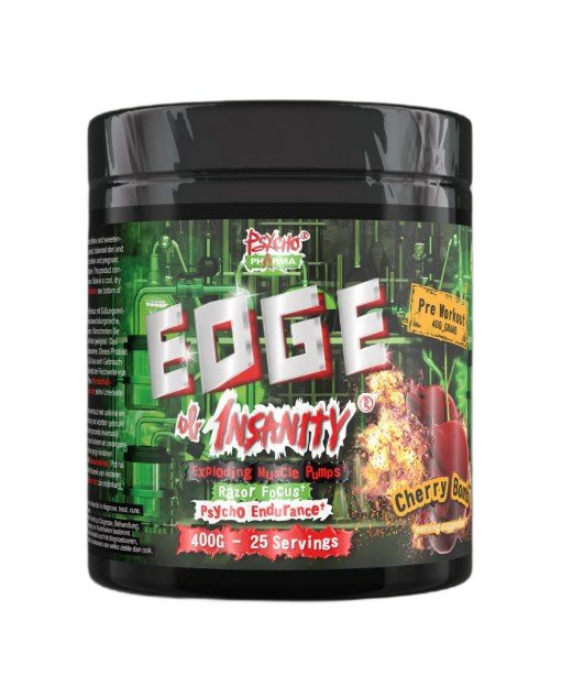 Psycho Pharma Edge of Insanity Pre-Workout for Advanced Athletes Cherry ...